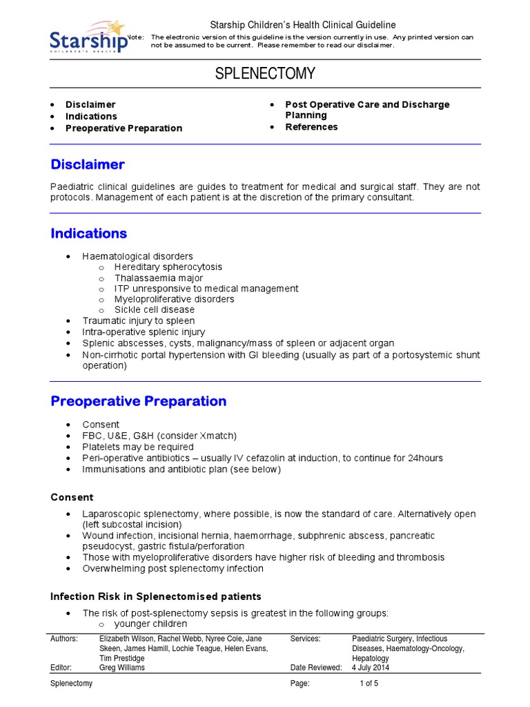 Splenectomy | Influenza Vaccine | Vaccines