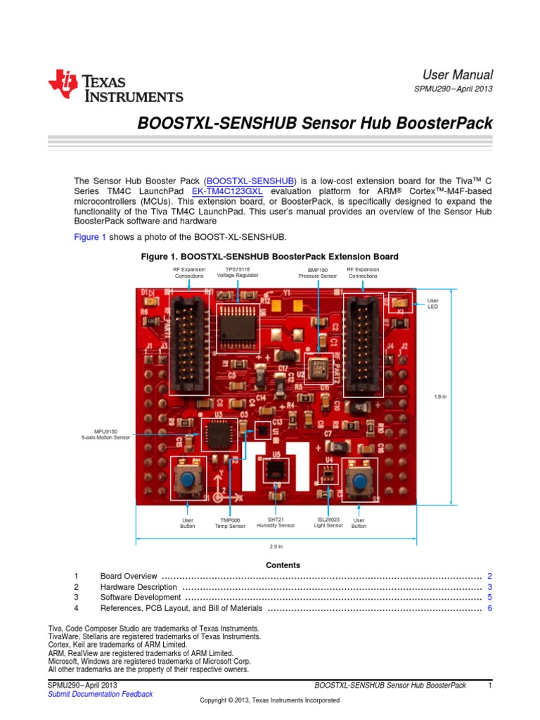 Boostxl-Senshub Sensor Hub Boosterpack | PDF | Electromagnetic Interference | Federal ...