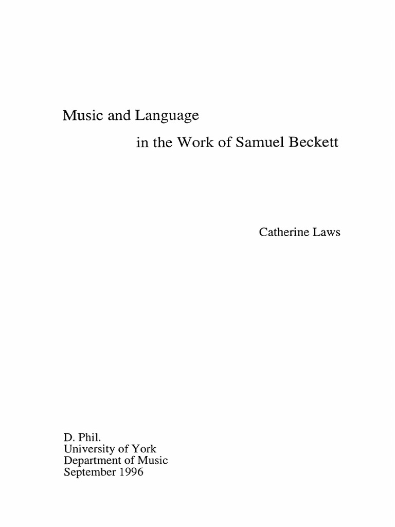 Music Language | PDF | Samuel Beckett | James Joyce