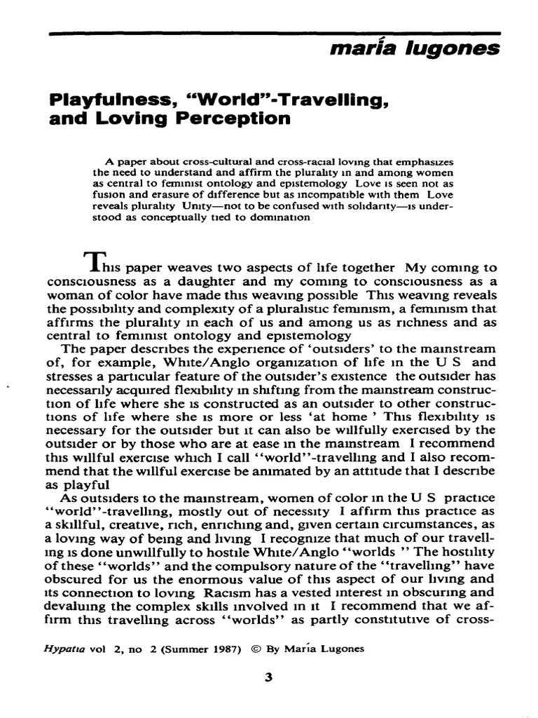 Worldtraveling María Lugones | PDF