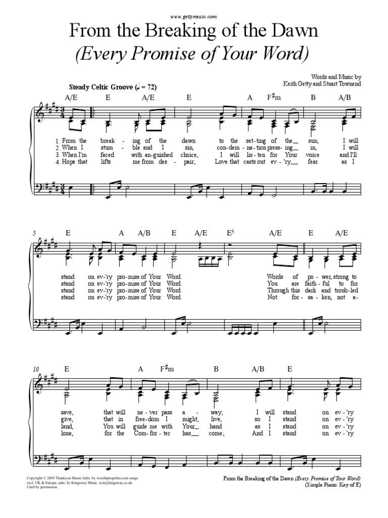 Getty Music Every Promise of Your Word | PDF | Leisure