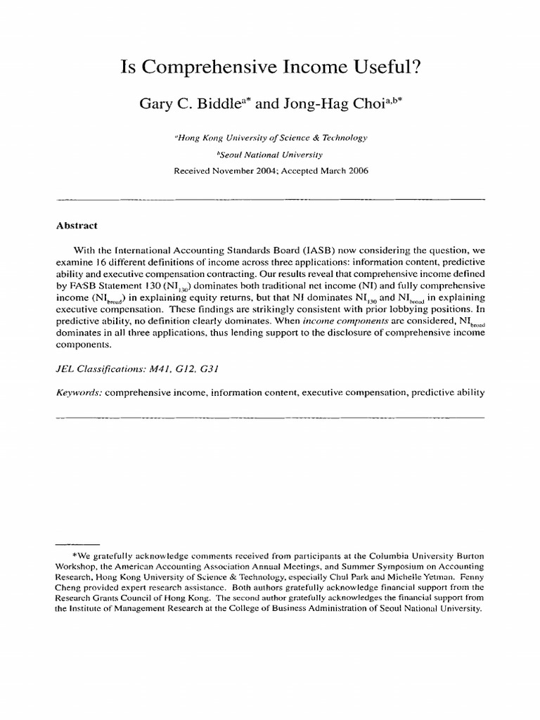 Usefulness of OCI | Download Free PDF | Comprehensive Income ...