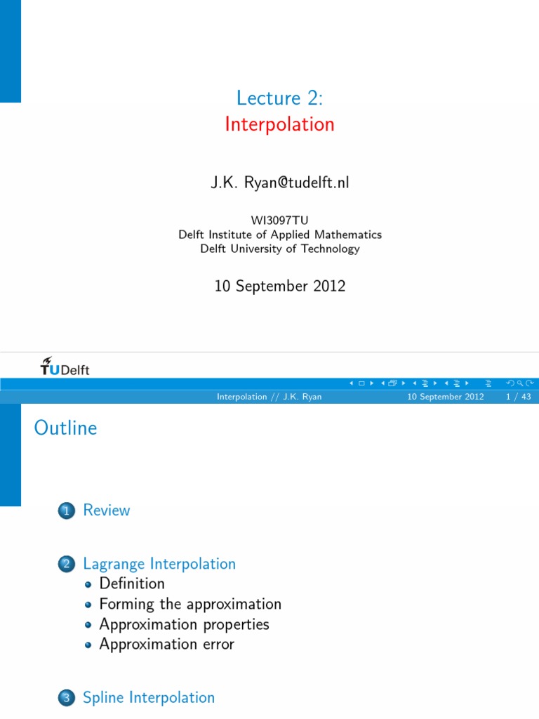 Lecture2 Interpolaticsdson | PDF | Interpolation | Spline (Mathematics)