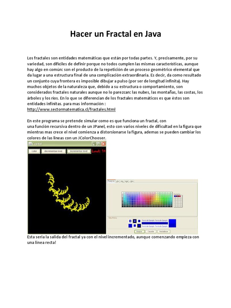 Hacer Un Fractal En Java Pdf Fractal Java Lenguaje De Programación 6271