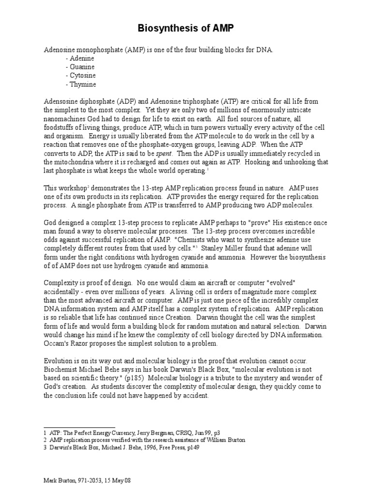 Biosynthesis of AMP | PDF | Adenosine Diphosphate | Adenosine Triphosphate