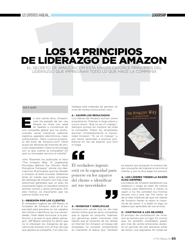 14 Principios de Liderazgo en Amazon | PDF | Amazon.Com | Science