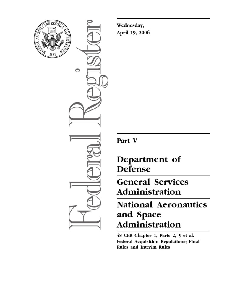 Federal Acquisition Regulation Updates | PDF