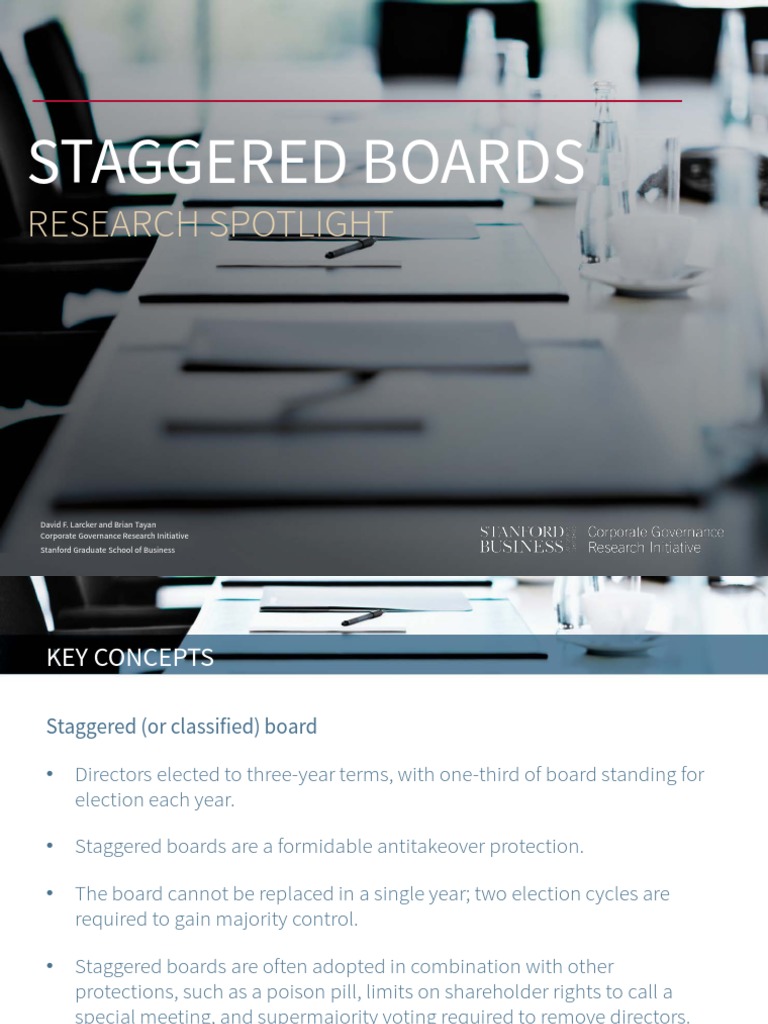 Staggered Boards - Research Spotlight | PDF | Mergers And Acquisitions ...