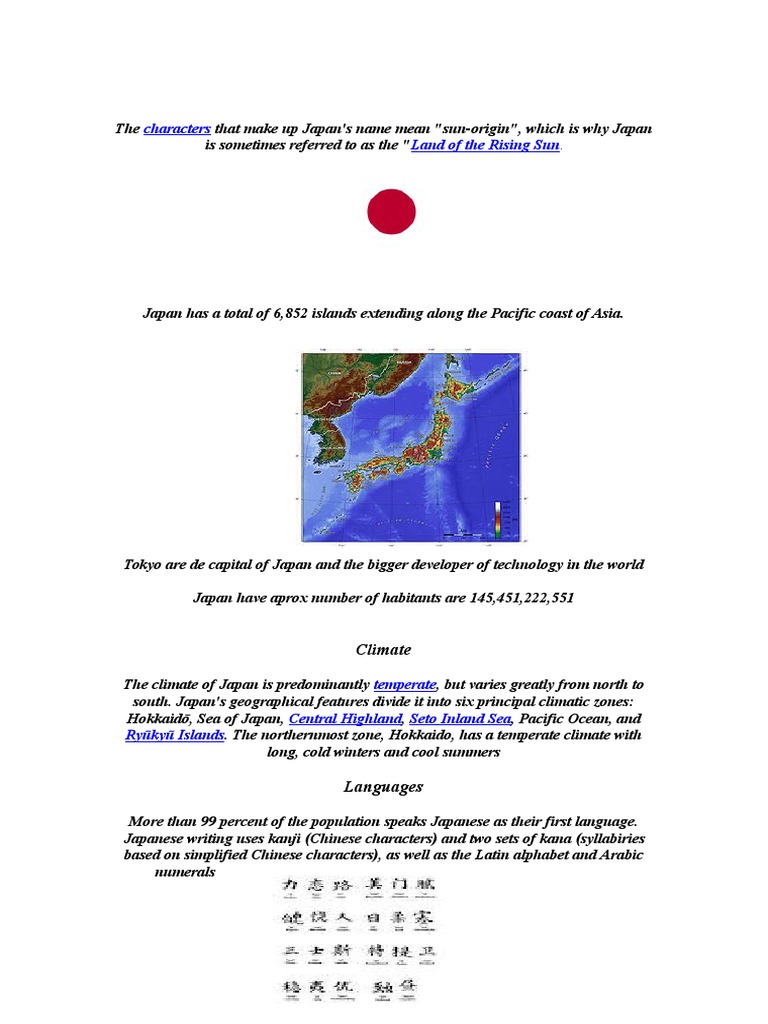 The Characters That Make Up Japan | PDF | Japan | Shintoism