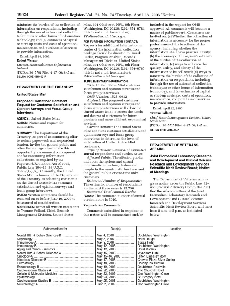 US Mint Customer Satisfaction Surveys | PDF | United States Department ...