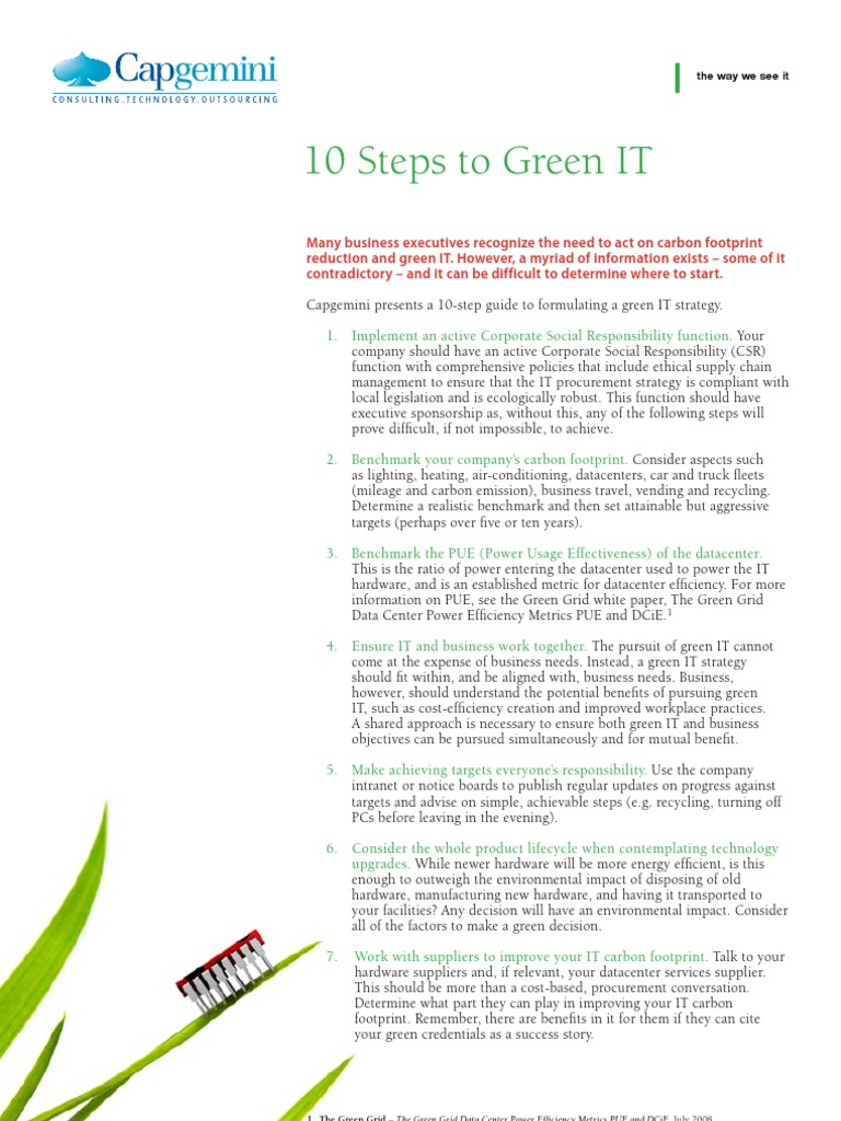 10 Steps To Green IT | PDF | Data Center | Software As A Service