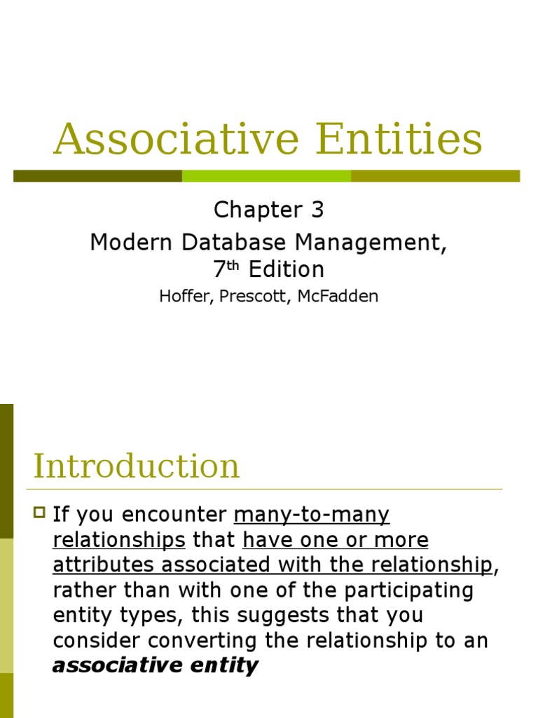 Associative Entities | Identifier | Patient