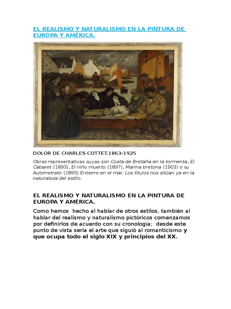 Realismo y Naturalismo en La Pintura | PDF | Francisco Goya | Realismo ...