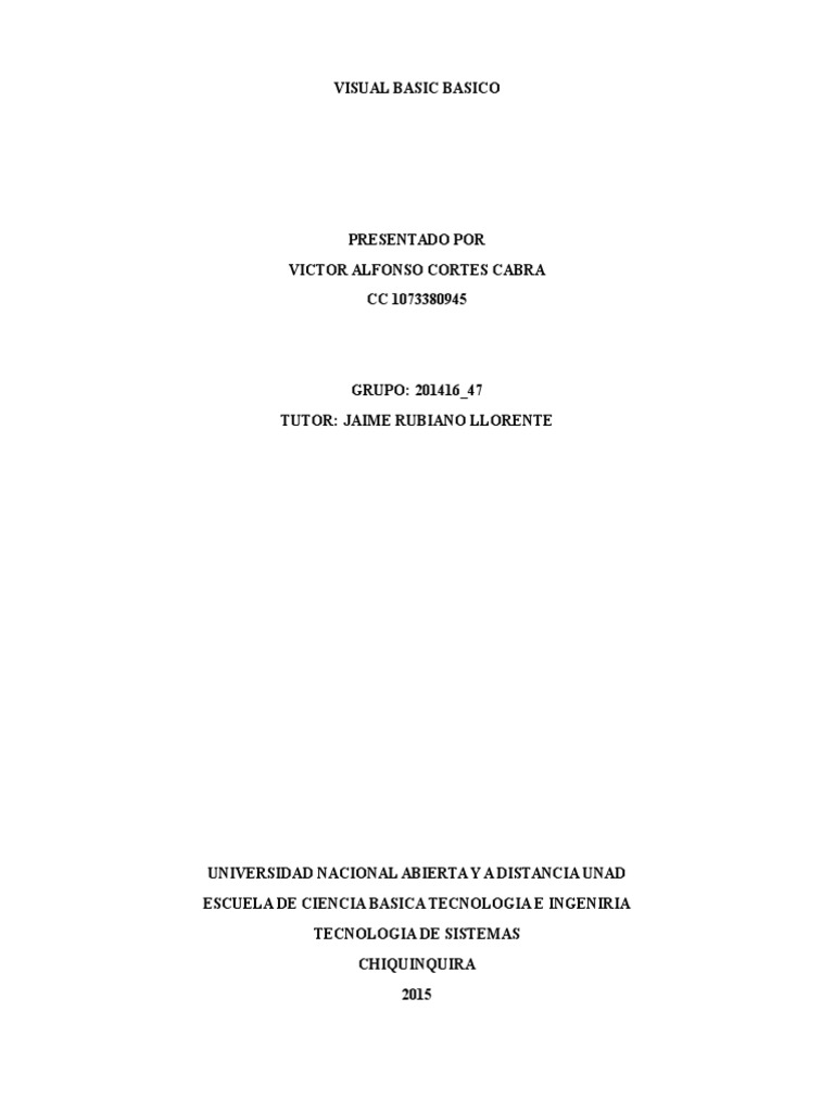 Presaberes Visual Basic Basico | PDF | Básico | Programación de computadoras