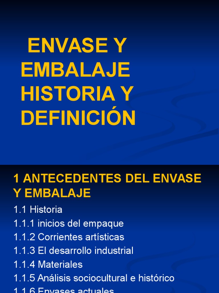 Envase y Embalaje Historia y Definición | PDF | Botella | Diseño