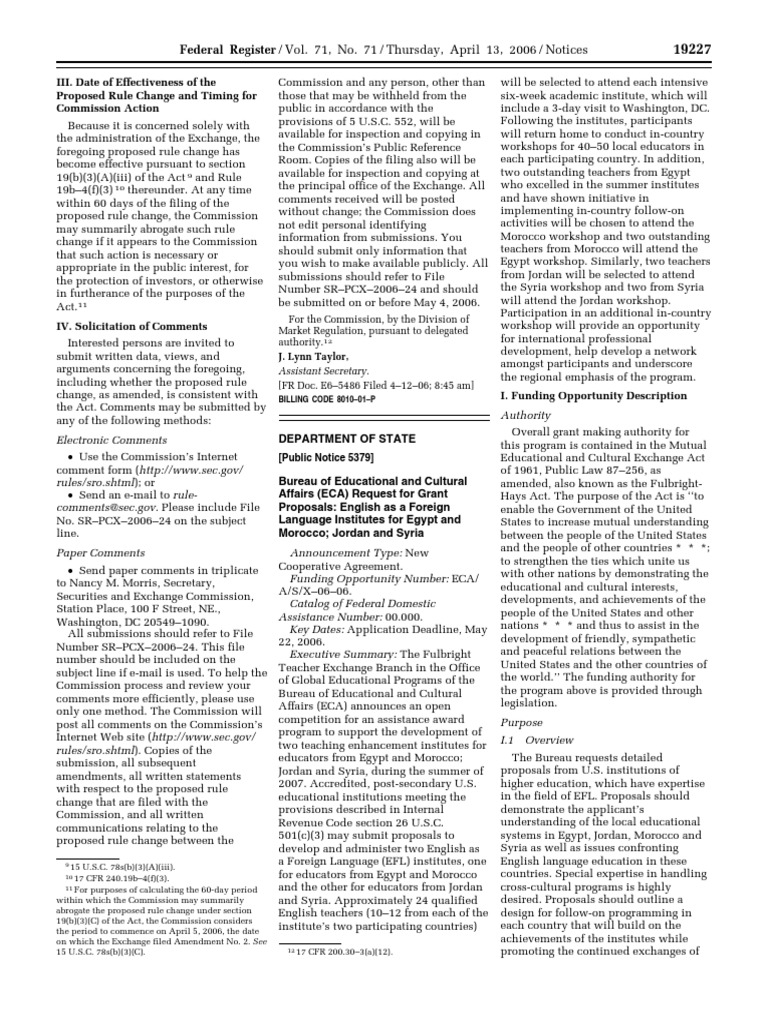 Federal Register / Vol. 71, No. 71 / Thursday, April 13, 2006 / Notices | PDF | English As A ...