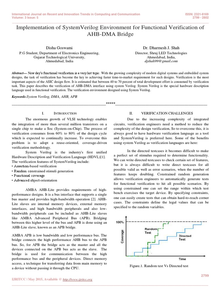 Implementation of SystemVerilog Environment For Functional Verification of AHB-DMA Bridge | PDF ...