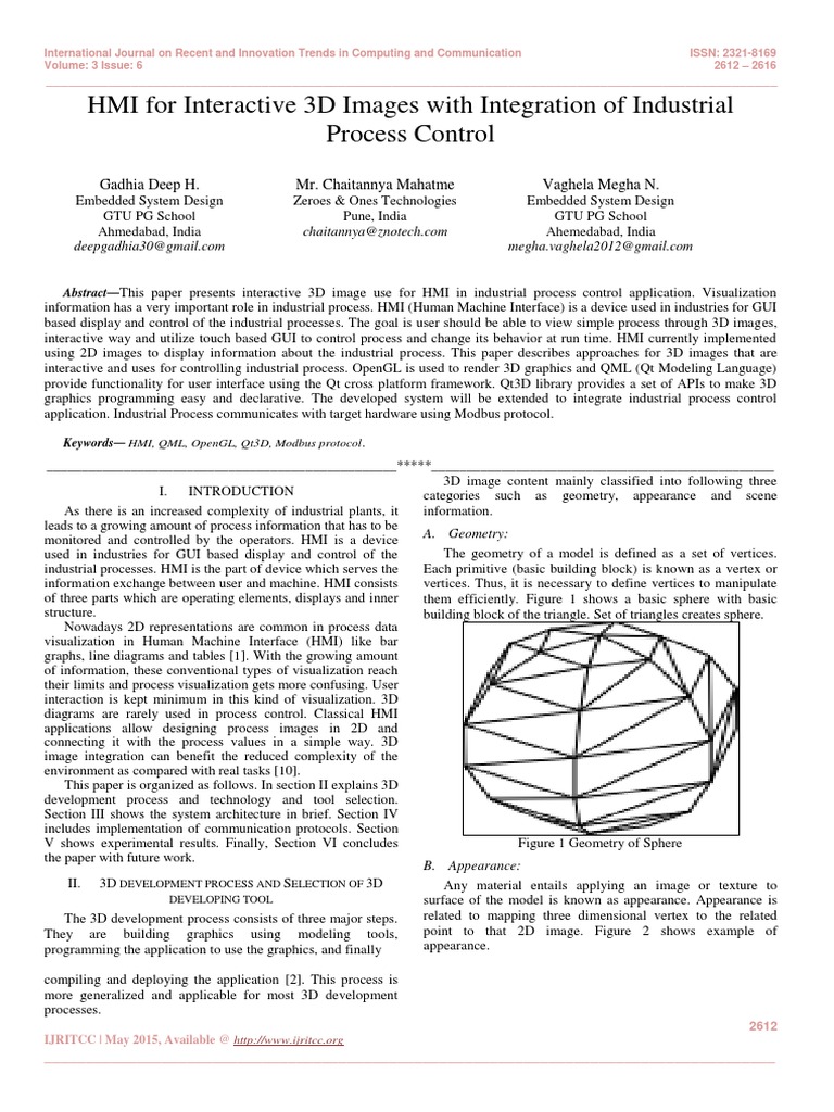 HMI For Interactive 3D Images With Integration of Industrial Process Control | PDF | Shader ...