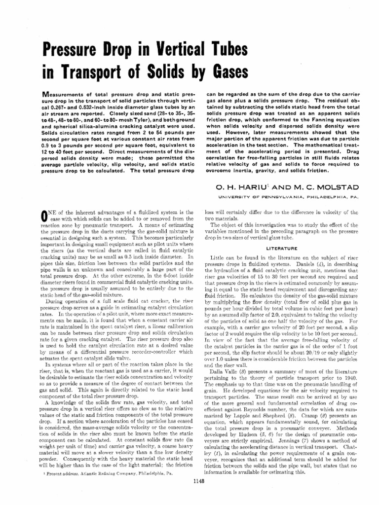 Pressure Drop in Pipeline | PDF | Gases | Friction
