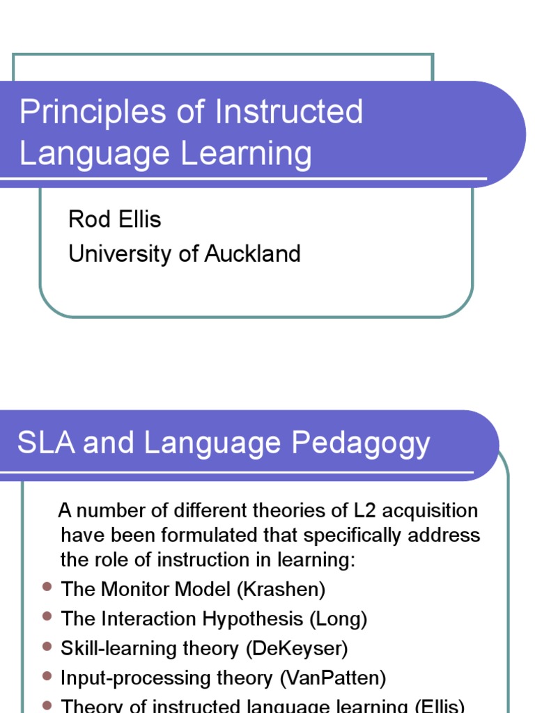 Prof Rod Ellis Principles of Instructed Language Learning Langsem 2013 ...