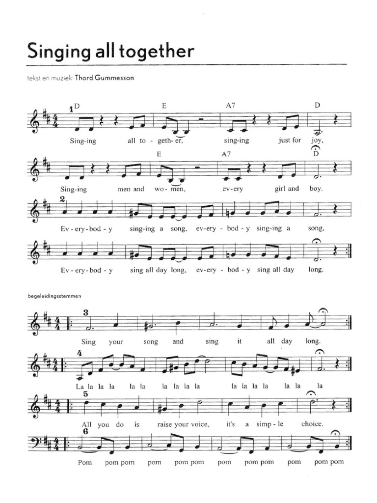 Singing All Together | PDF