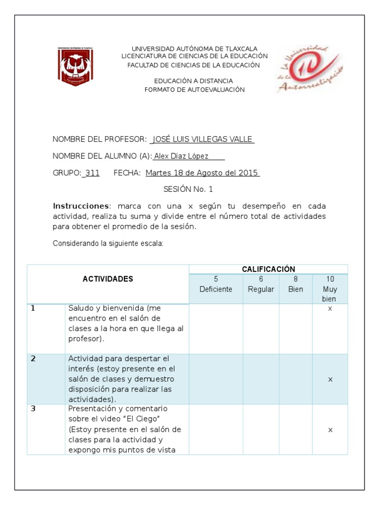 Formatos de Evaluacion EAD | PDF