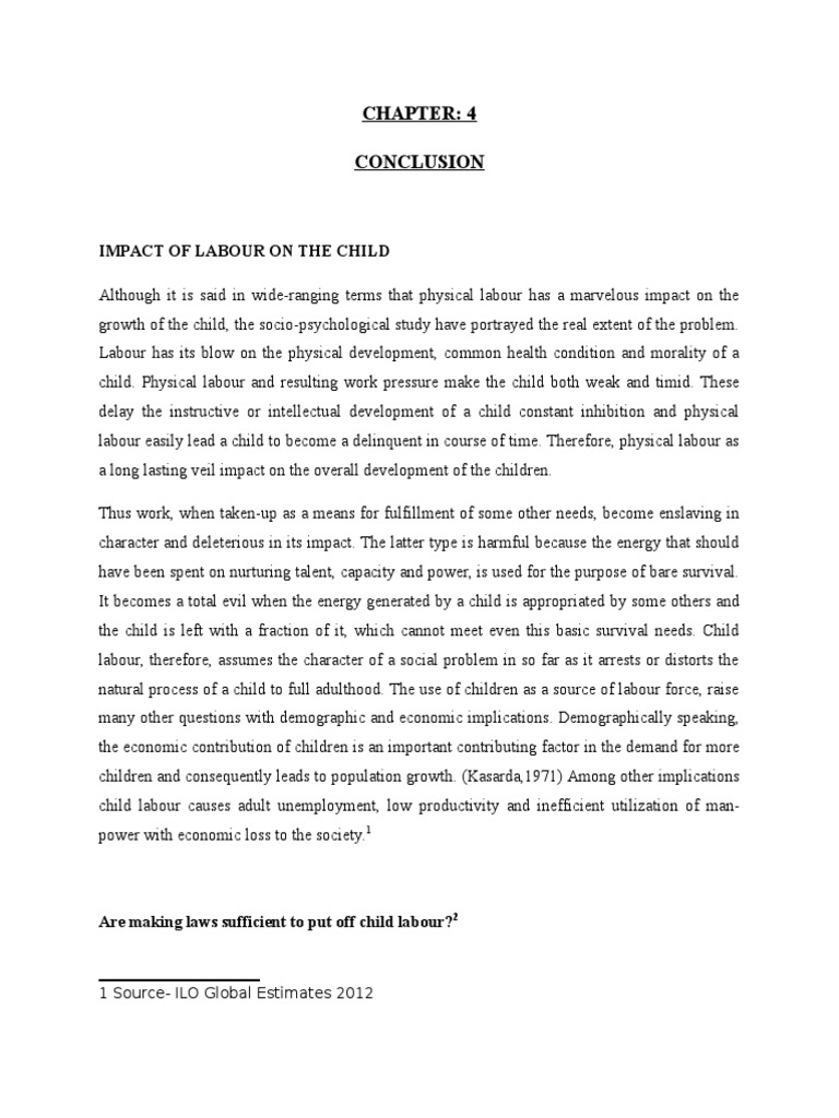 Conclusion | PDF | International Labour Organization | Child Labour