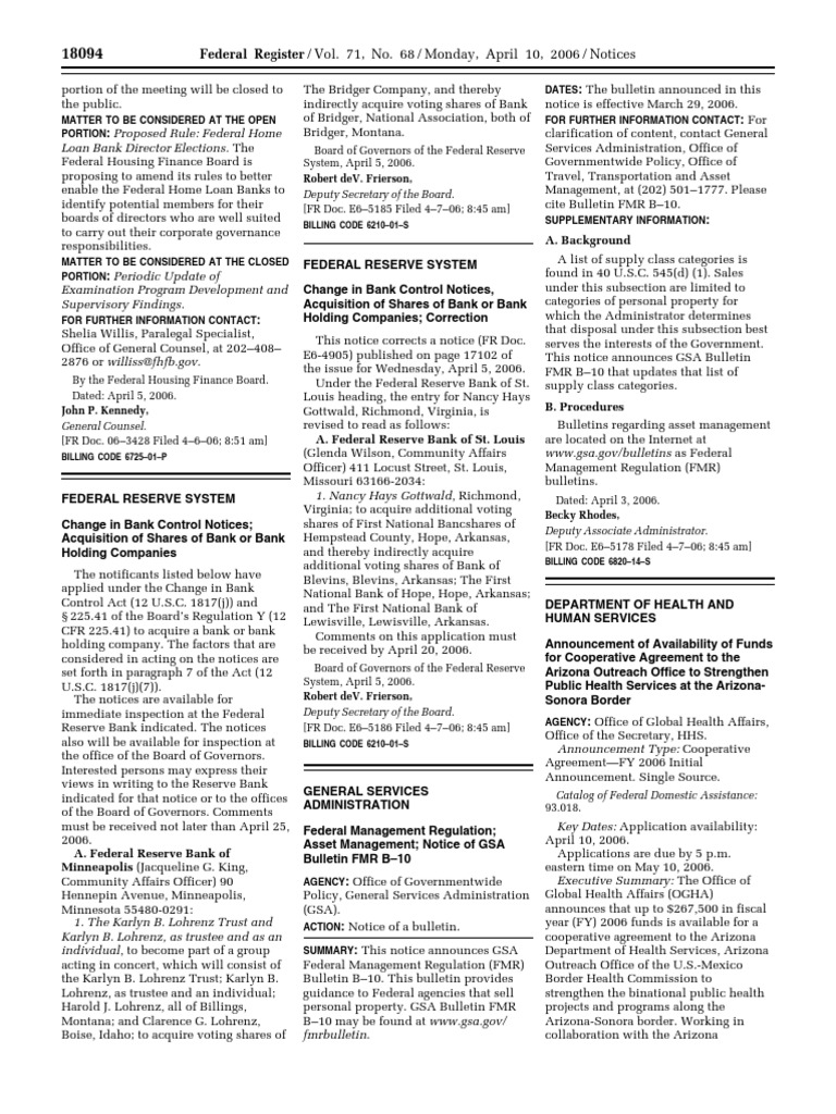 Notice: Grants and Cooperative Agreements Availability, Etc.: U.S.-Mexico Border Health ...