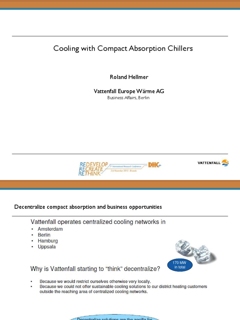 Compact Absorption Chillers for Cooling | PDF | Air Conditioning ...