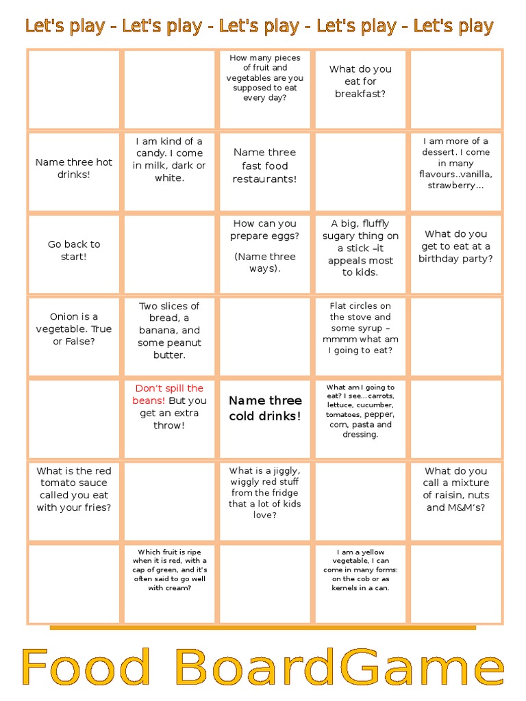 Food Boardgame | PDF | Cooking, Food & Wine