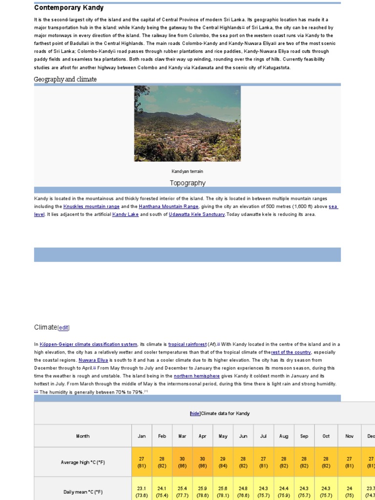 Contemporary Kandy | PDF | Climate | Meteorology