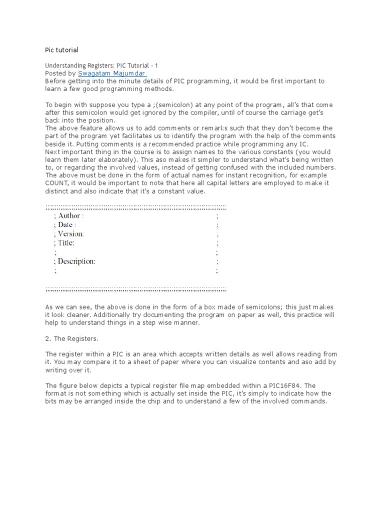 Pic Tutorial | Download Free PDF | Pic Microcontroller | Subroutine