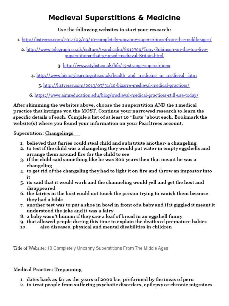 Medieval Superstitions and Medicine | PDF | Wellness