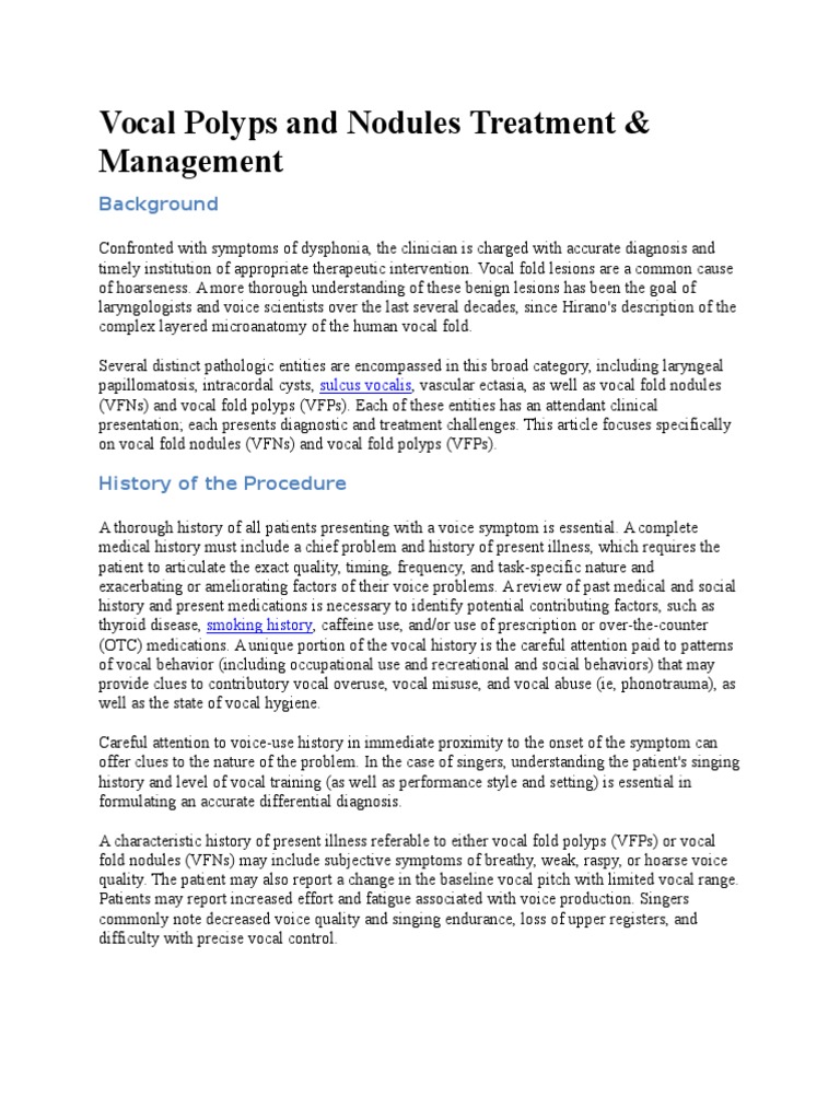 Vocal Polyps and Nodules | PDF | Surgery | Health Care