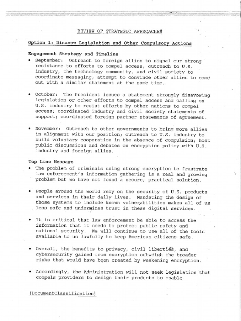 NSC Draft Options Paper On Encryption | PDF