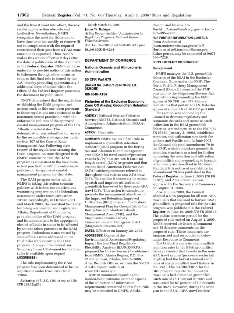 Rule: Fishery Conservation and Management: Alaska Fisheries of ...