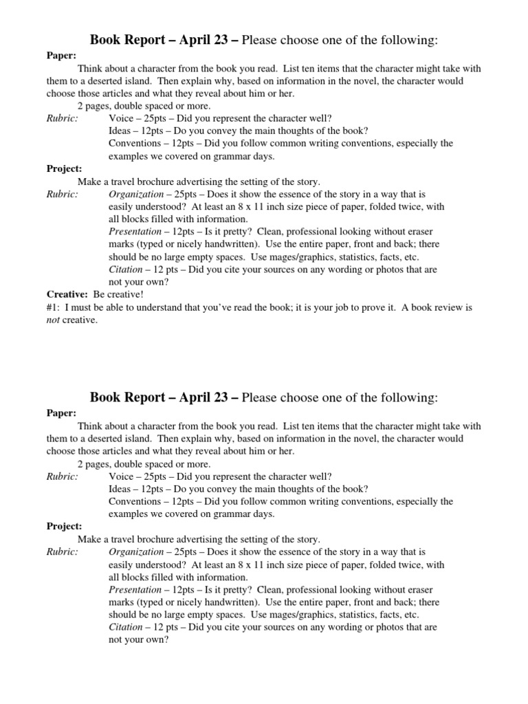 Book Report Quotes