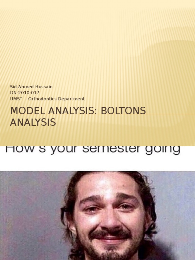 Boltons Analysis | Tooth | Dental Anatomy