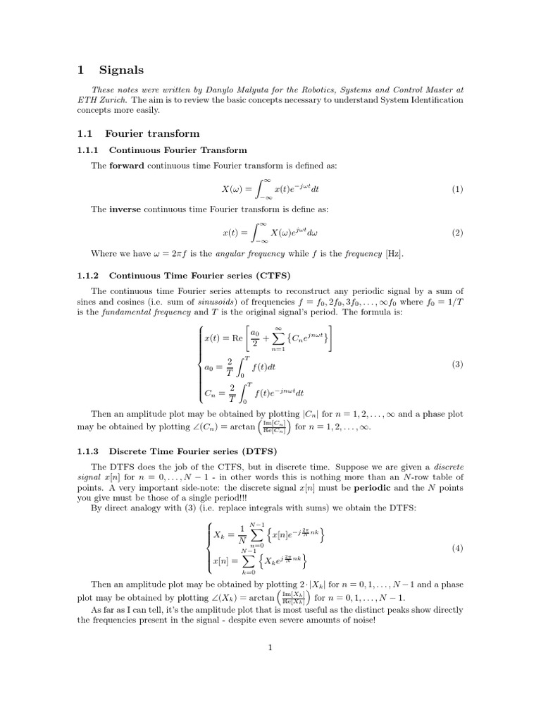 Overview of Signals | PDF | Fourier Transform | Laplace Transform