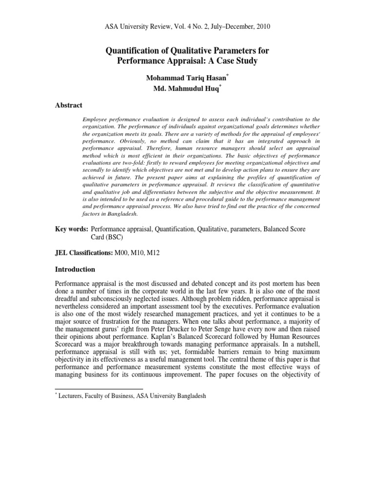 Performance Appraisal - A Case Study PDF | PDF | Performance Appraisal ...