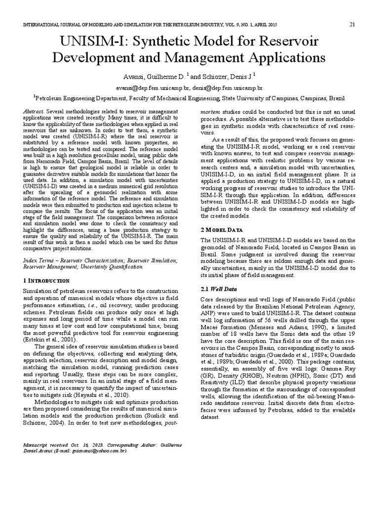 Unisim Model Description | Download Free PDF | Permeability (Earth ...