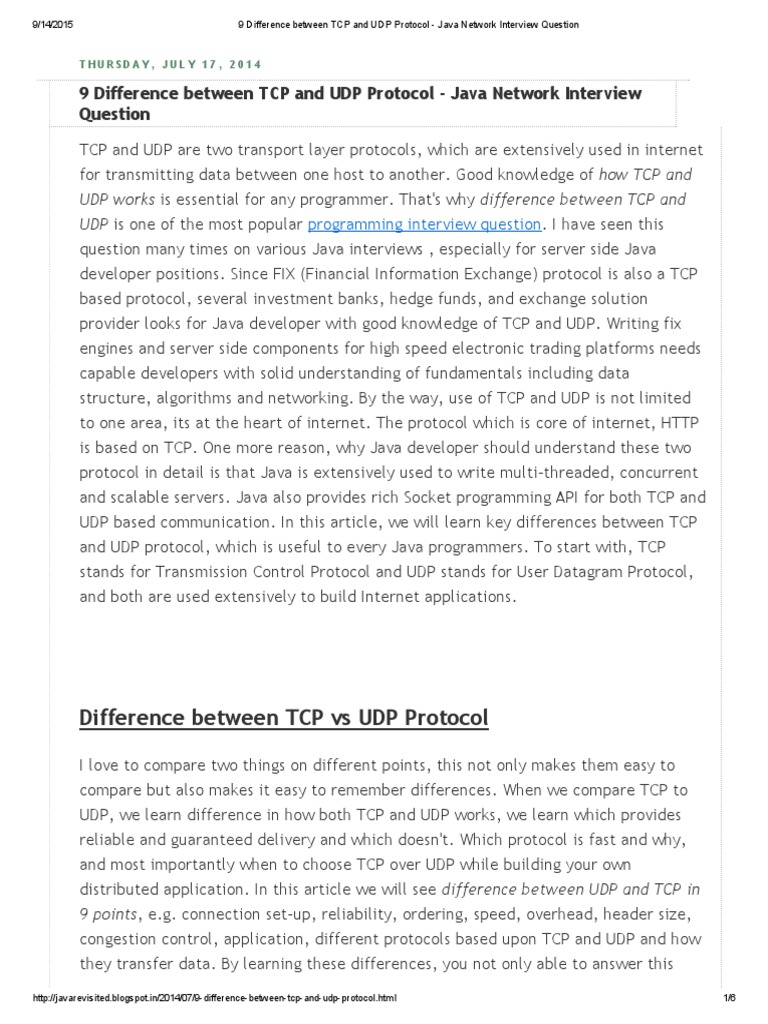 TCP vs UDP: Key Differences Explained | PDF | Transmission Control ...