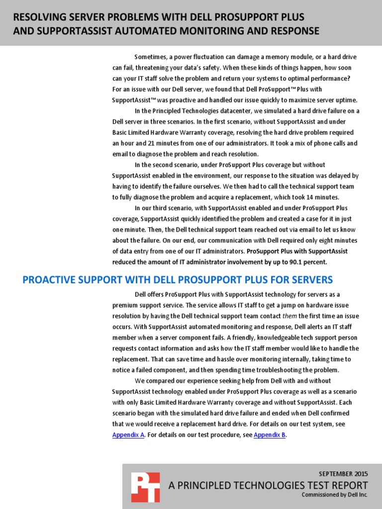 Resolving Server Problems With Dell ProSupport Plus and SupportAssist ...