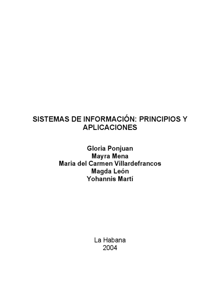 Sistemas de Información Principios y Aplicaciones | PDF | Información ...