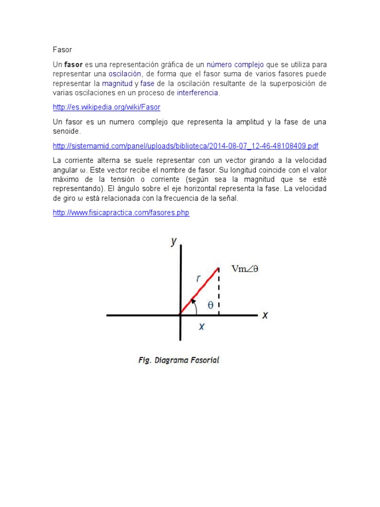 Fasor | PDF | Energia electrica | Corriente alterna