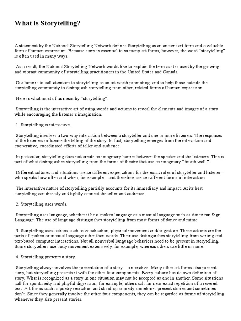 What Is Storytelling | PDF | Storytelling | Imagination