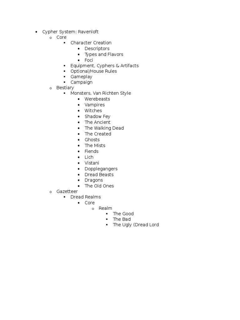 Cypher System RavenloftBeta | PDF