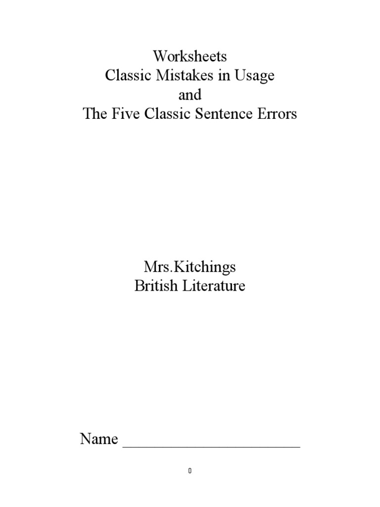 Classic Sentence Error Worksheets | PDF | Courtroom | Taxes