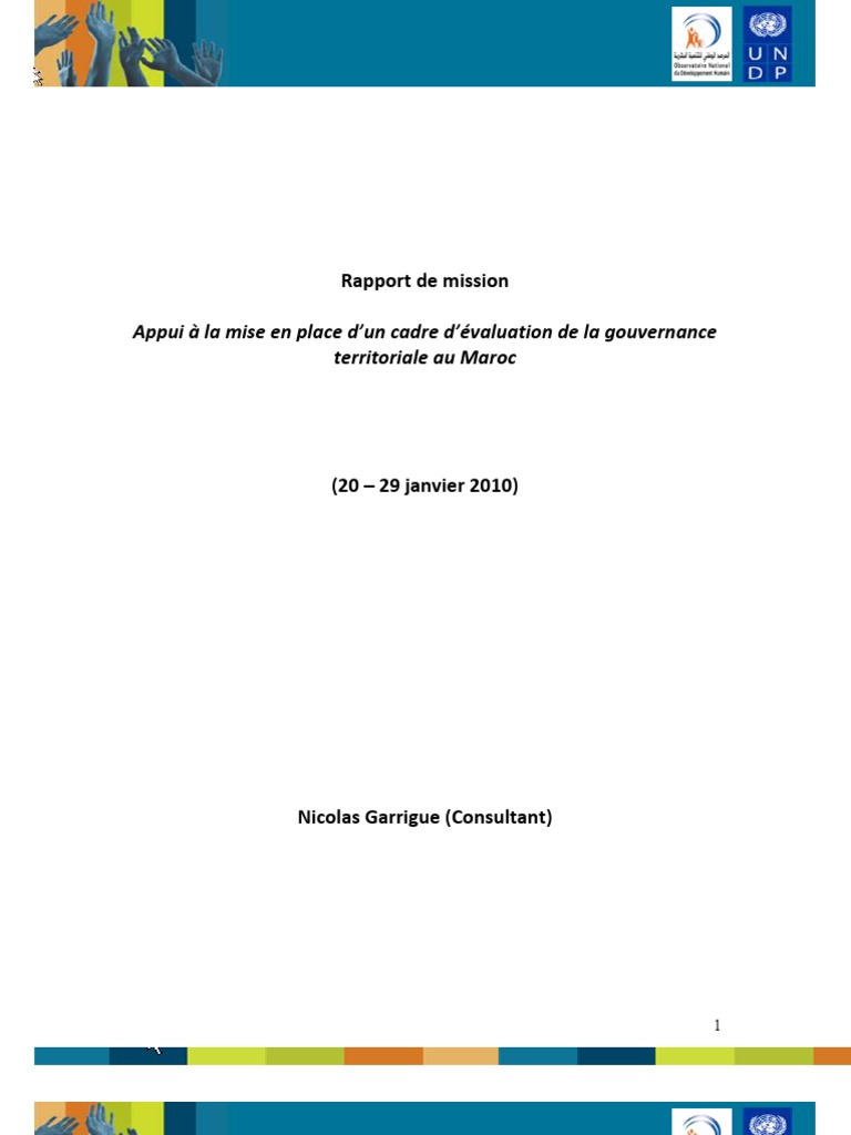 Rapport de Mission | Gouvernance | Maroc