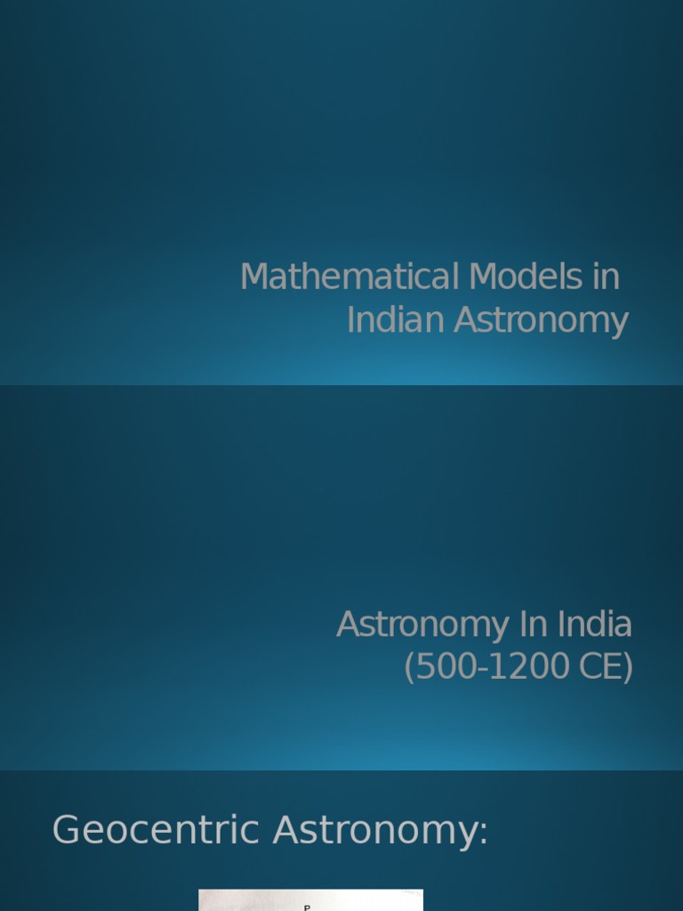 Mathematical Models in Indian Astronomy | PDF | Astronomy | Yoga